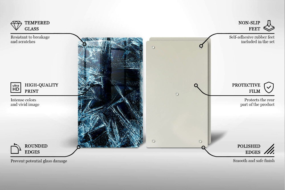 Glass chopping board Sharp ice structure