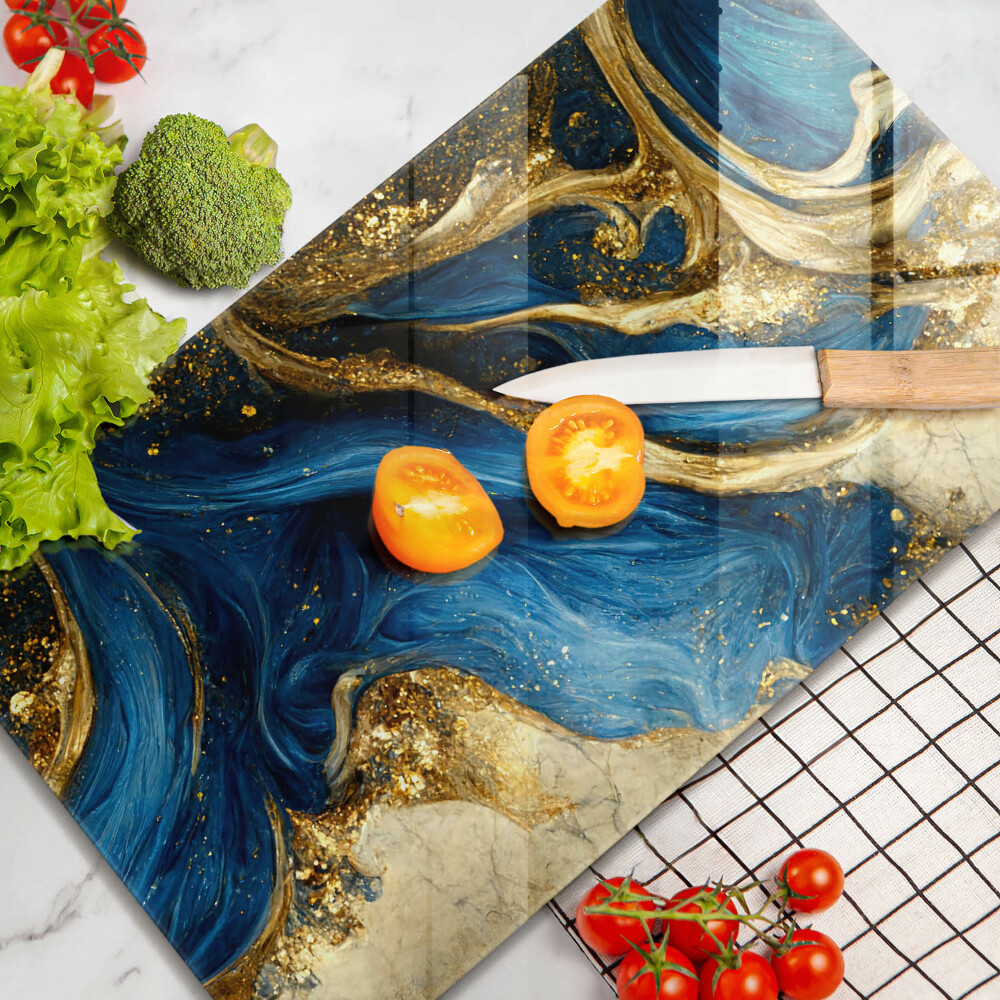 Worktop saver Blue-gold marble