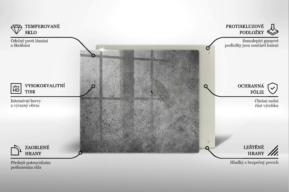 Glass worktop saver Concrete stone texture