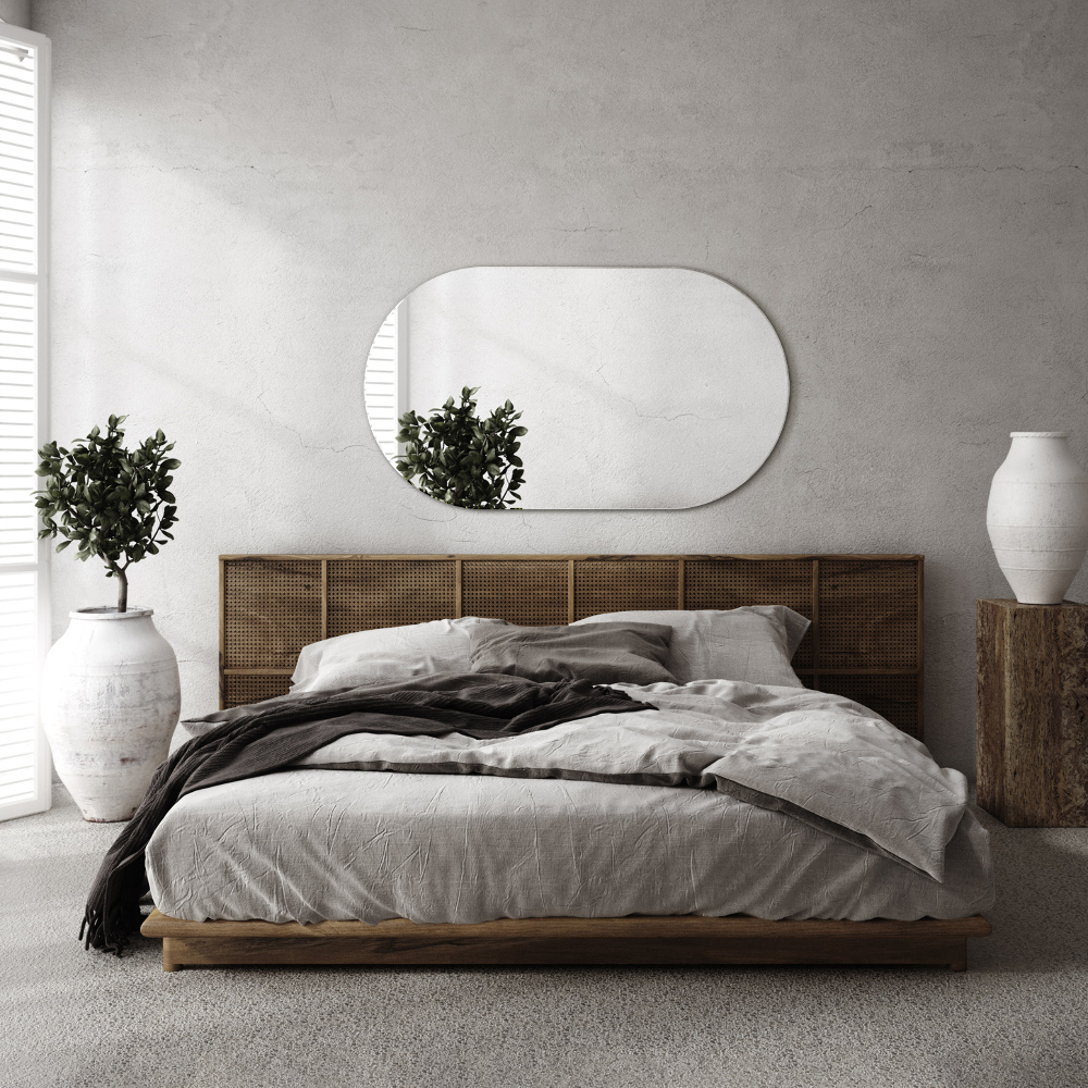 Oval mirror without frame 40x70 cm