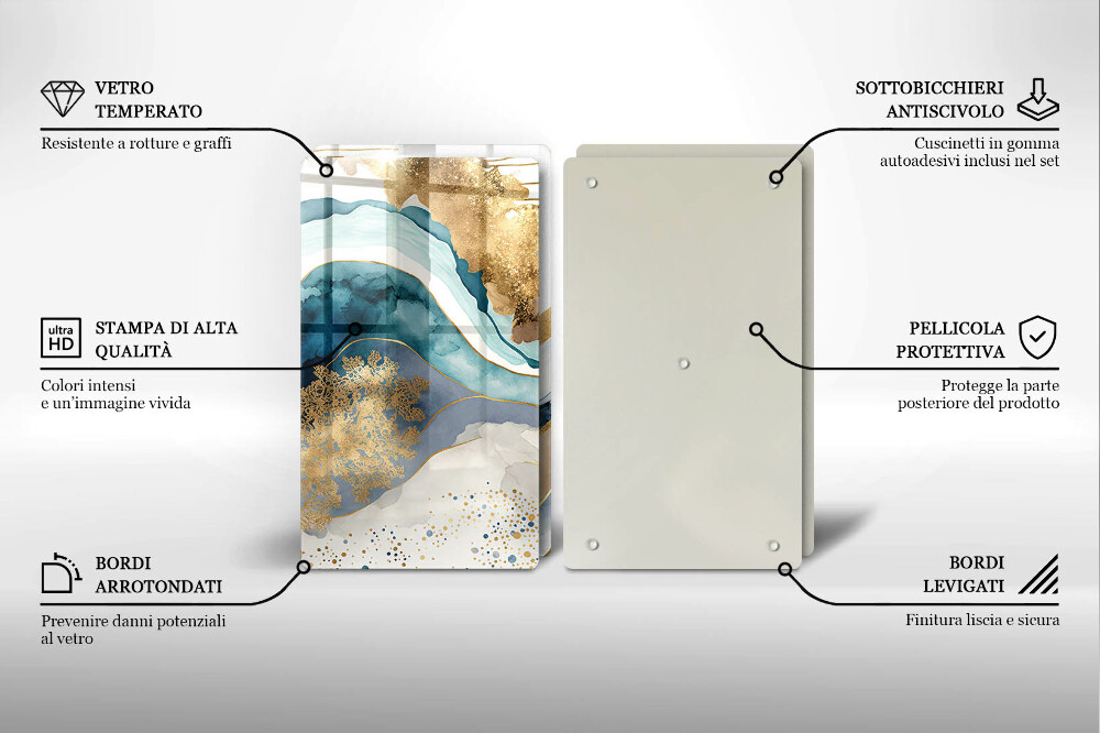 Kitchen worktop saver Colorful marble