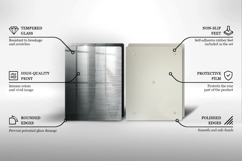 Induction hob cover Metal texture