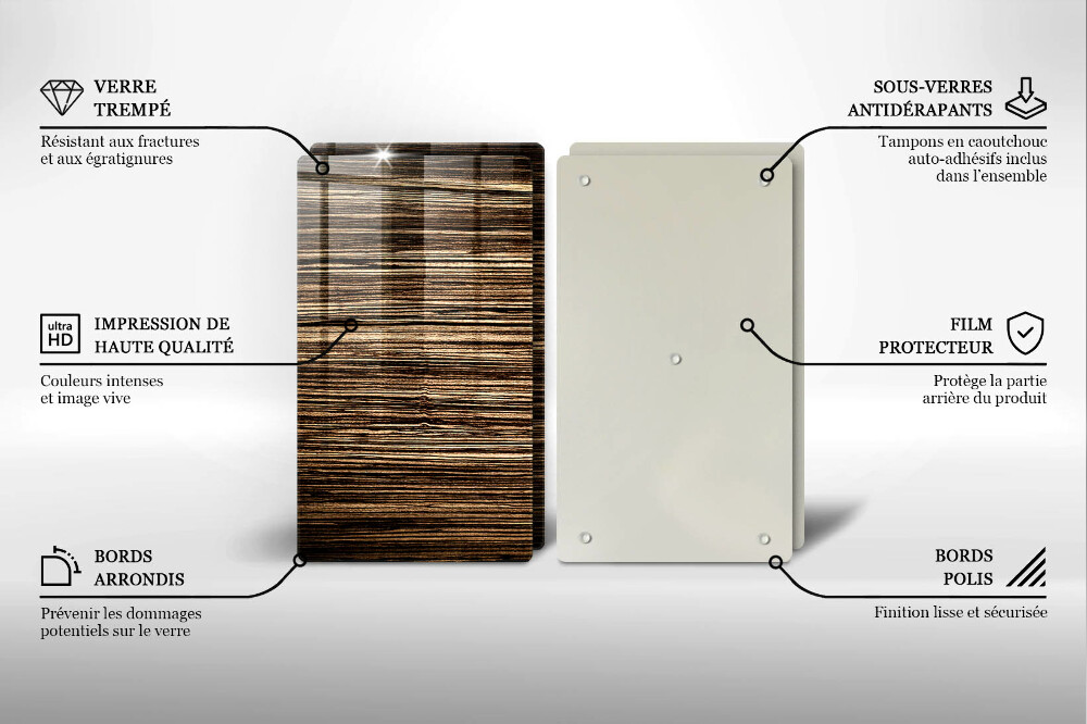 Induction hob cover Wood texture