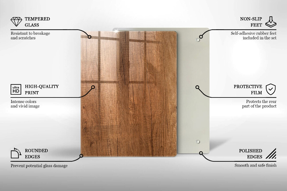 Induction hob protector Wood texture