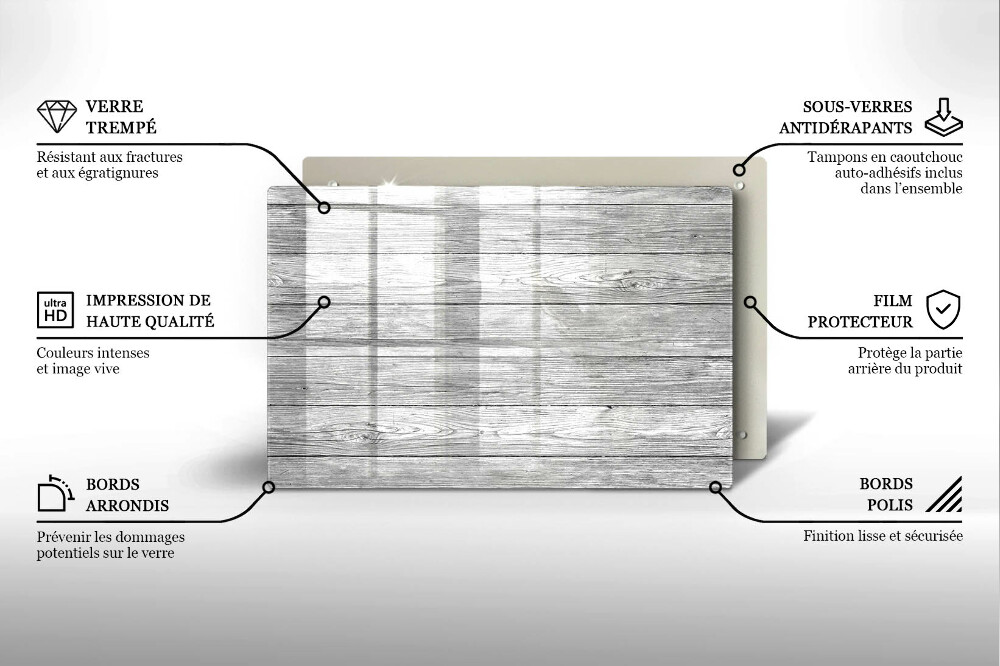 Induction hob protector Wood old boards