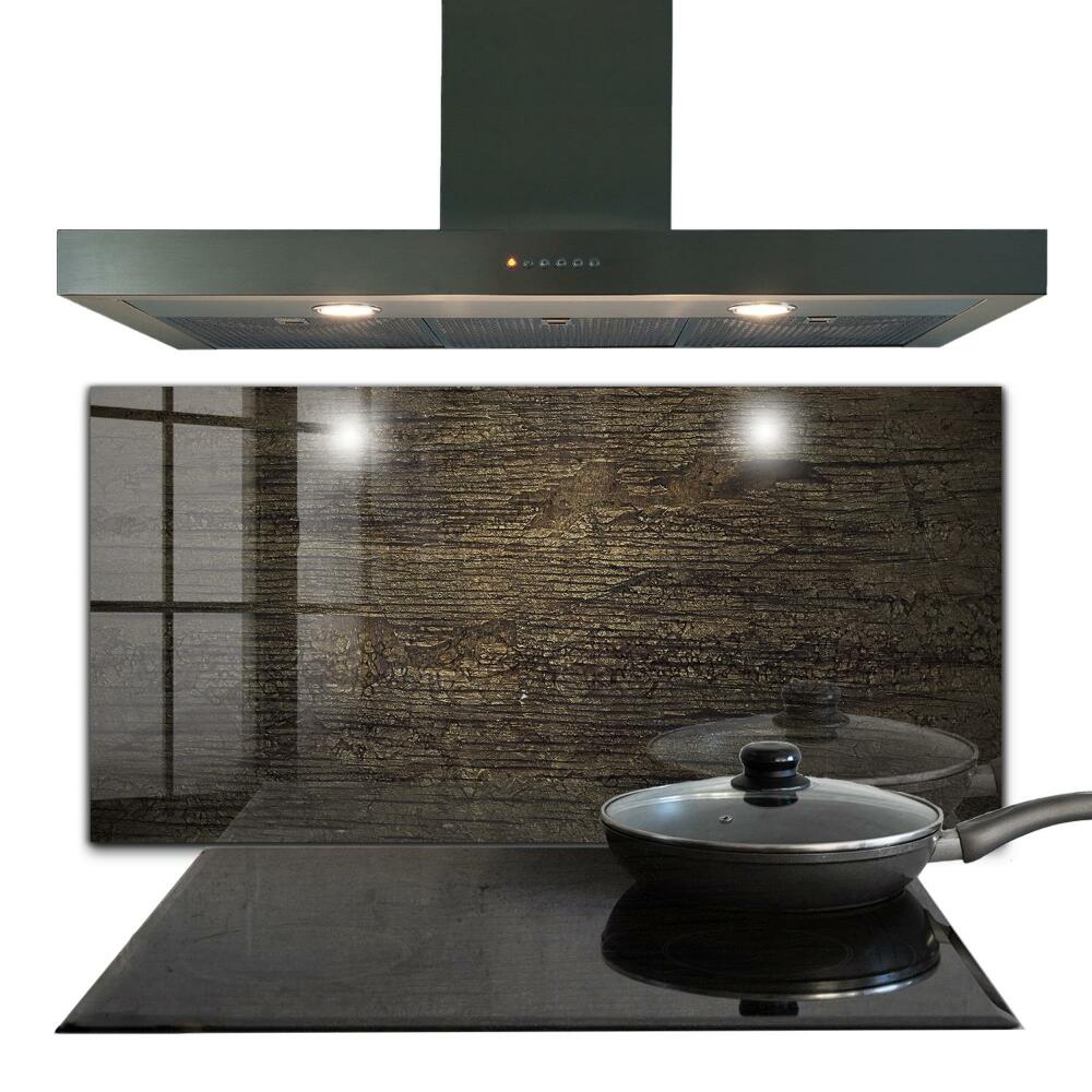 Glass splashback Retro wood texture