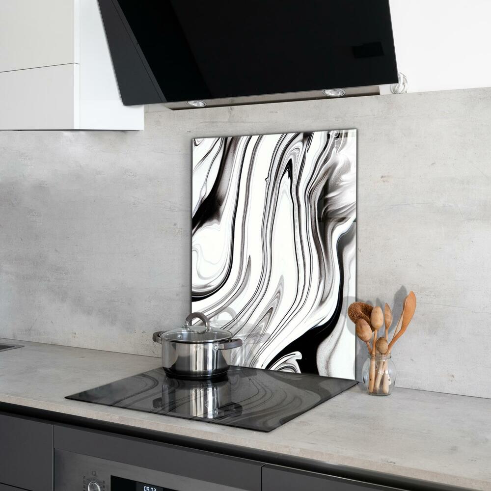 Cooker splashback Watercolor black and white