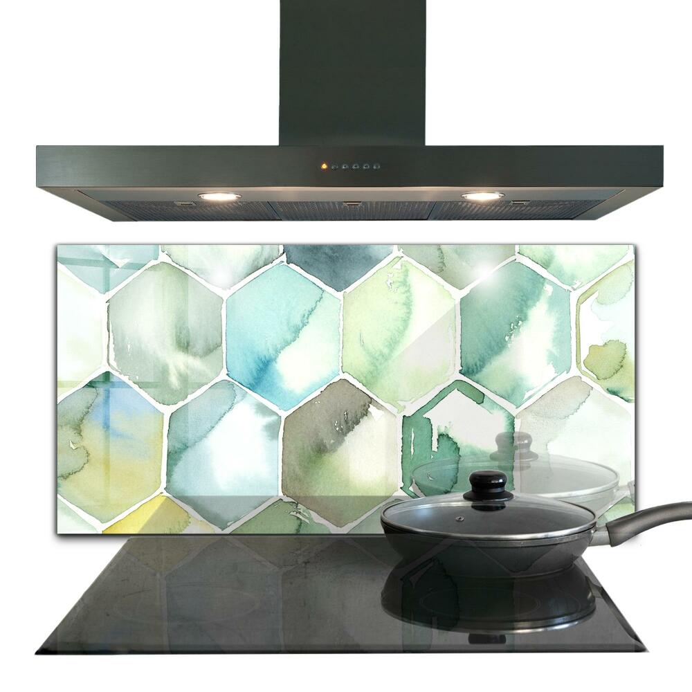 Cooker splashback Watercolor geometric patterns