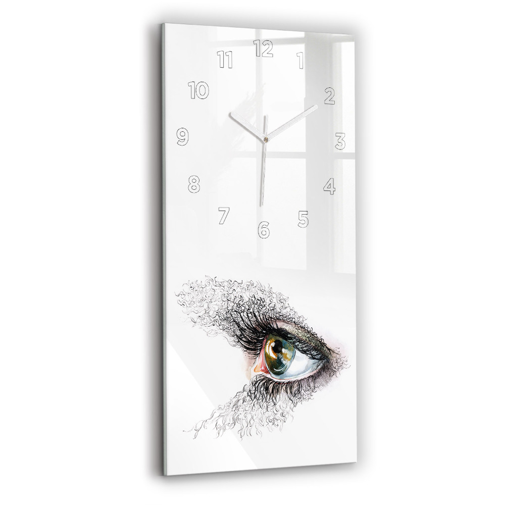 Vertical wall clock Drawing of a human eye - mirrormatic.co.uk