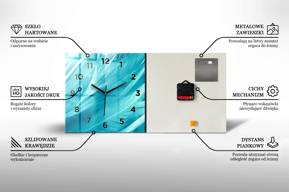 Horizontal wall clock World map - mirrormatic.co.uk