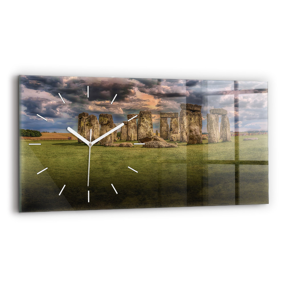 Horizontal wall clock Stonehenge Nimbostratus - mirrormatic.co.uk