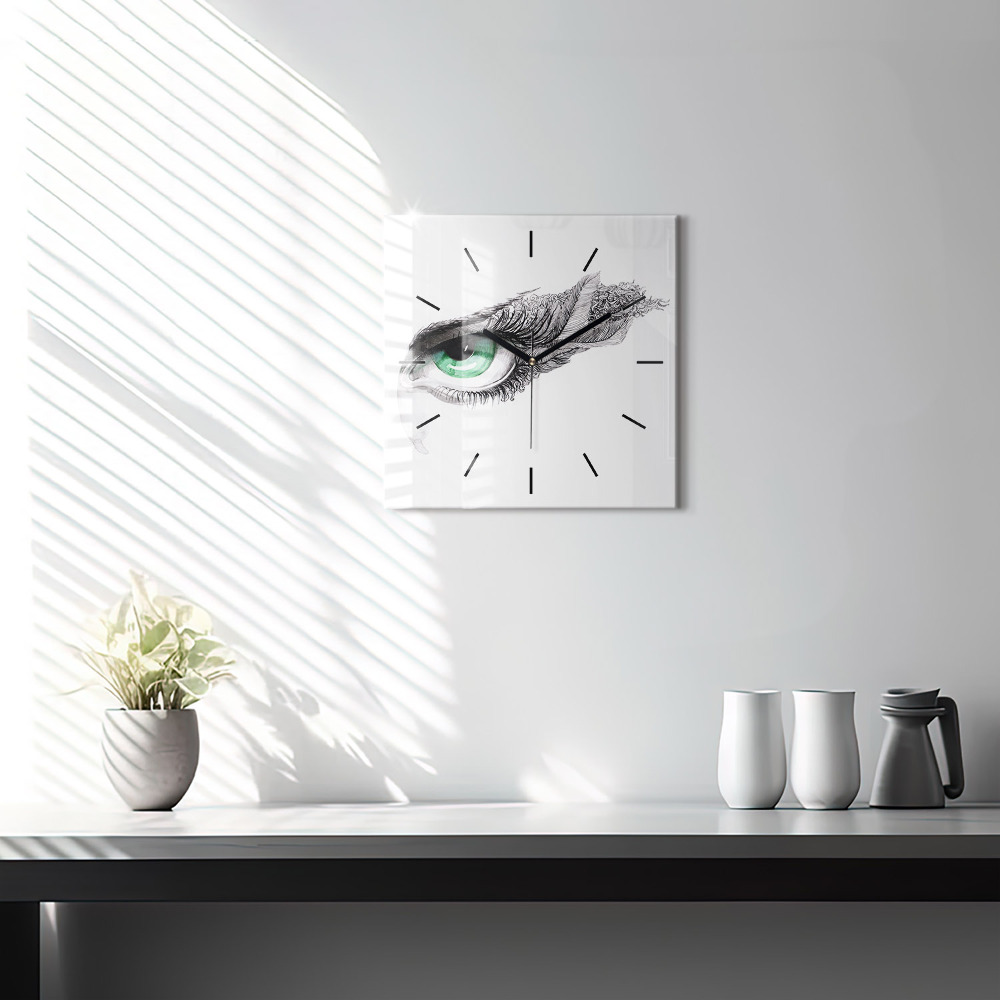 Square wall clock Abstraction of the human eye - mirrormatic.co.uk