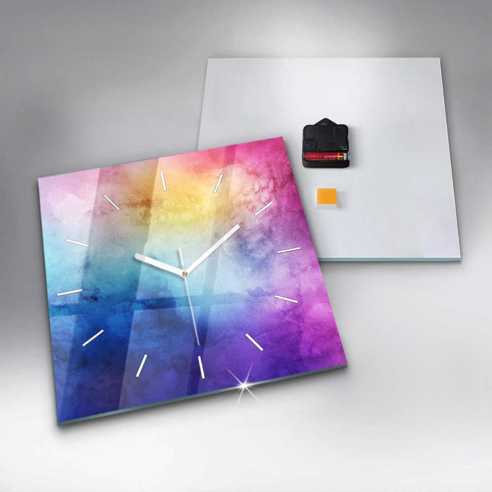 Square wall clock Colored Spots - mirrormatic.co.uk