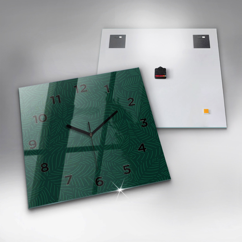 Square wall clock Leaf pattern - mirrormatic.co.uk
