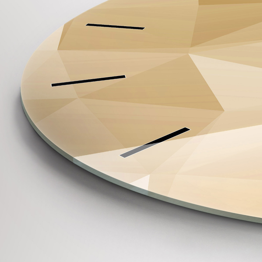 Round glass wall clock Triangles abstract - mirrormatic.co.uk